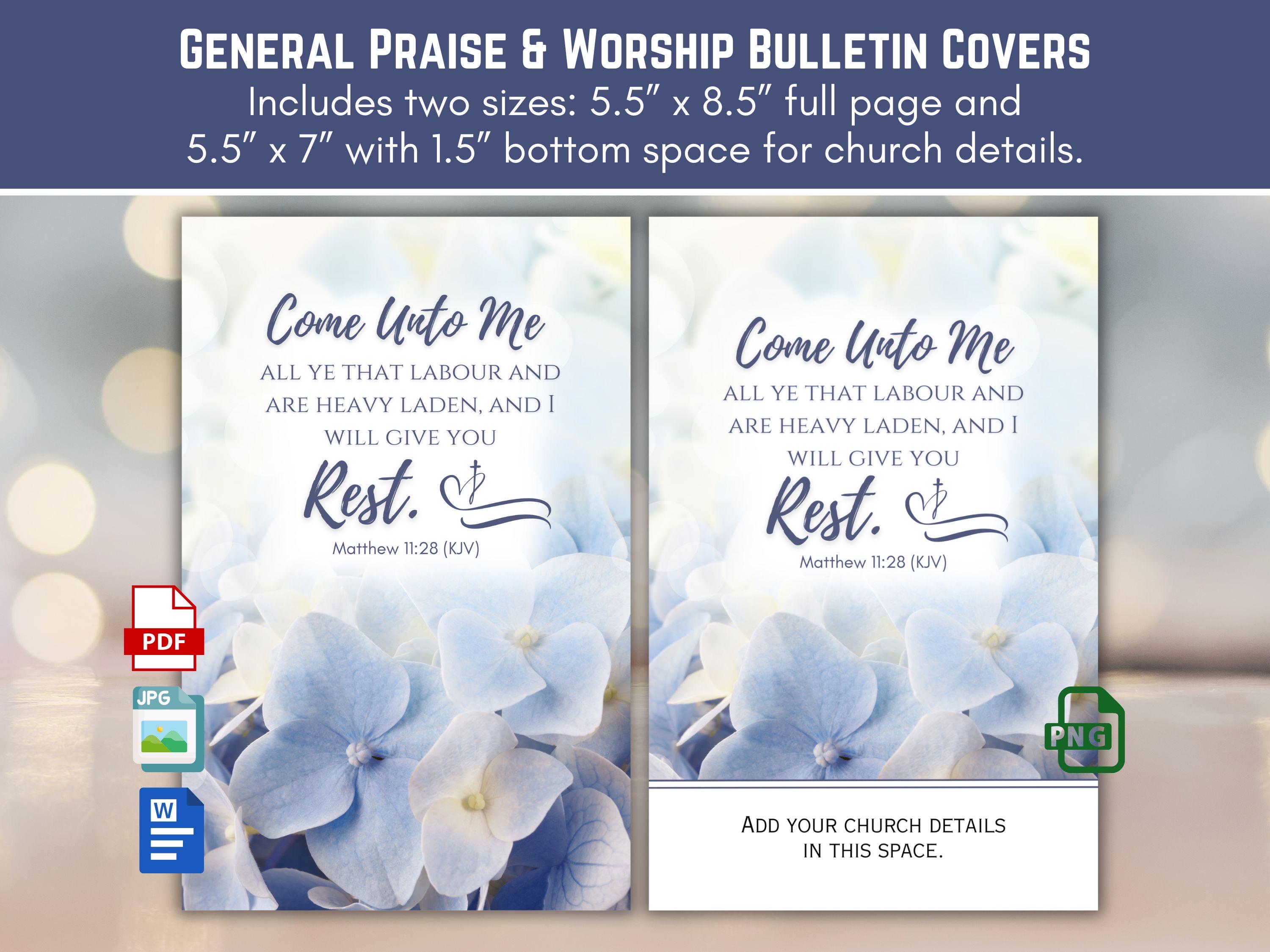 General Church Bulletin Art Cover & Template Spring or Summer, Verse ...