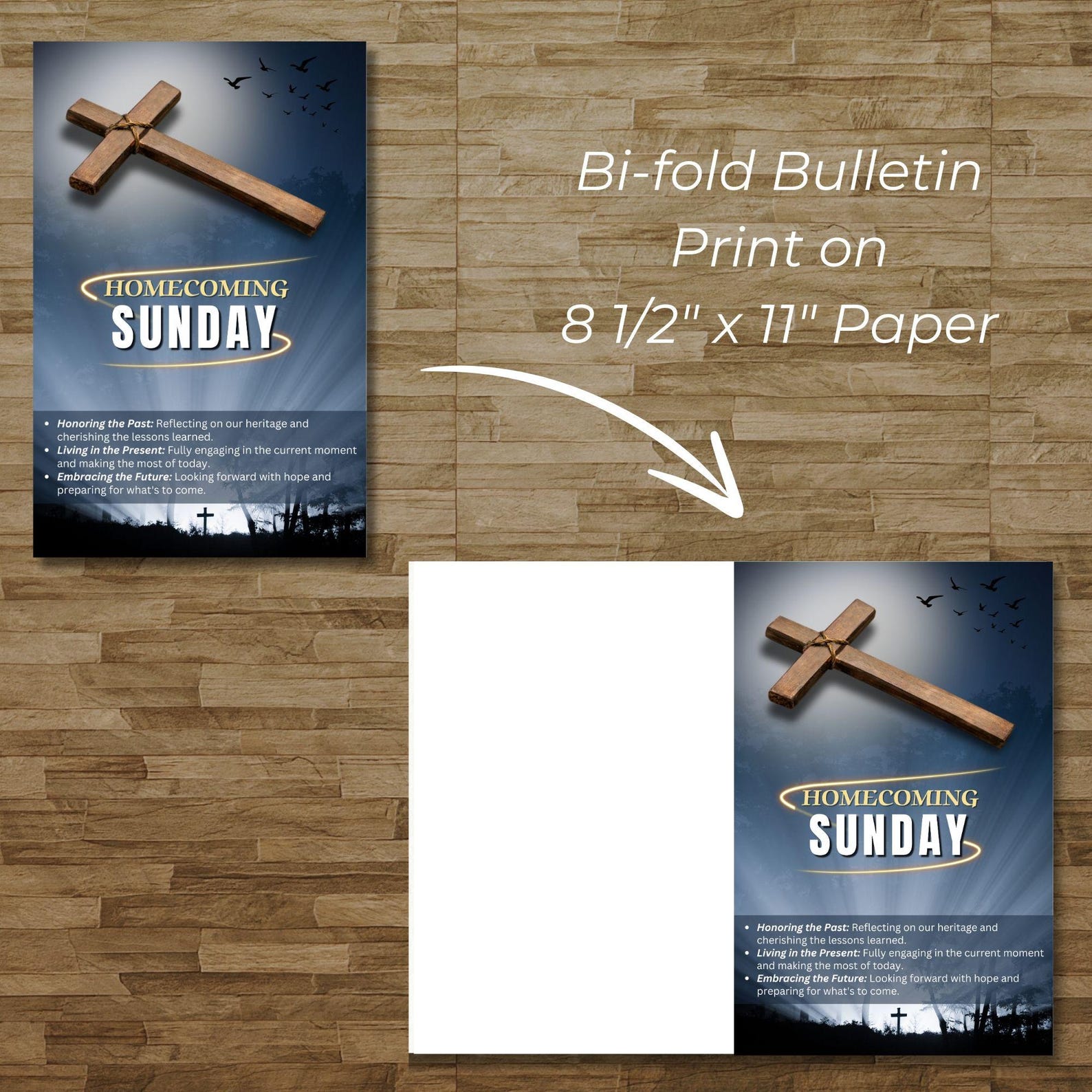 Printable Homecoming Sunday Church Bulletin Cover, Honoring Past ...