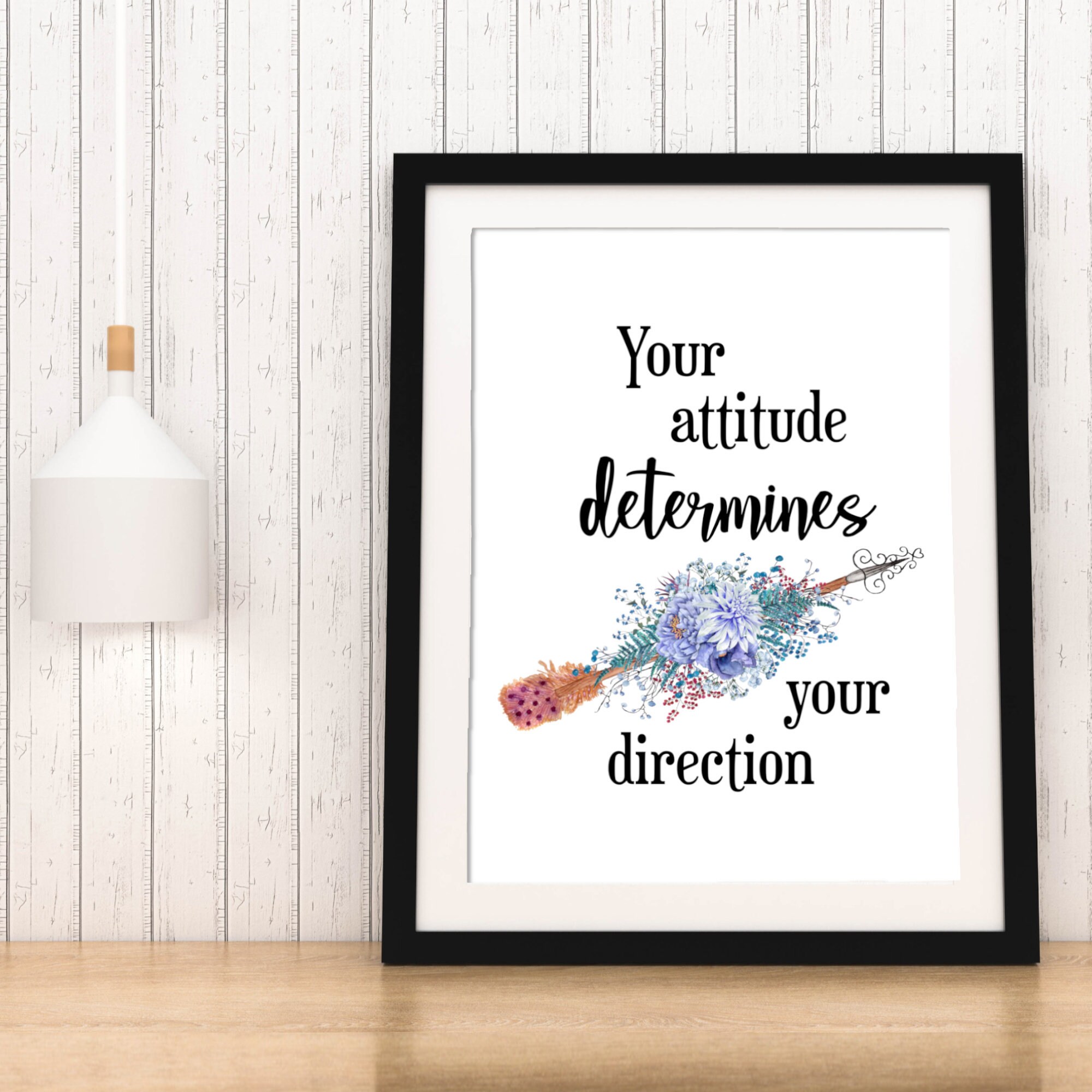 Your Attitude Determines Your Direction, Floral Arrow, Inspirational ...