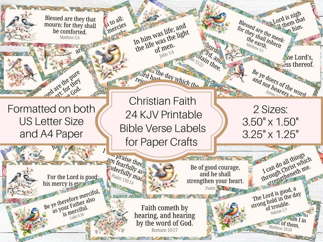 Scripture Faith Printable Ephemera Labels KJV for Bible & Prayer ...