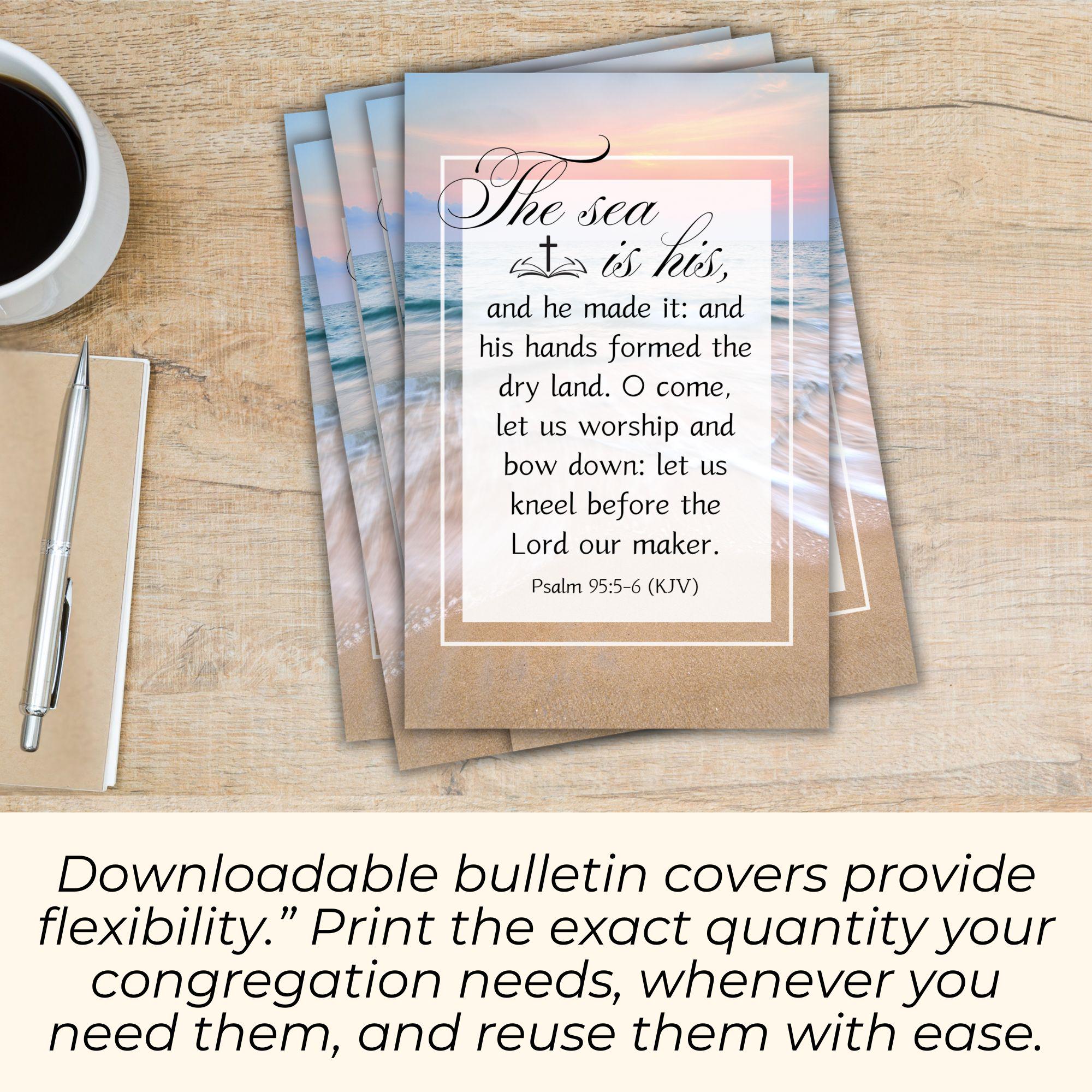 General Praise & Worship Church Bulletin Art Cover, Bible Verse Psalm ...
