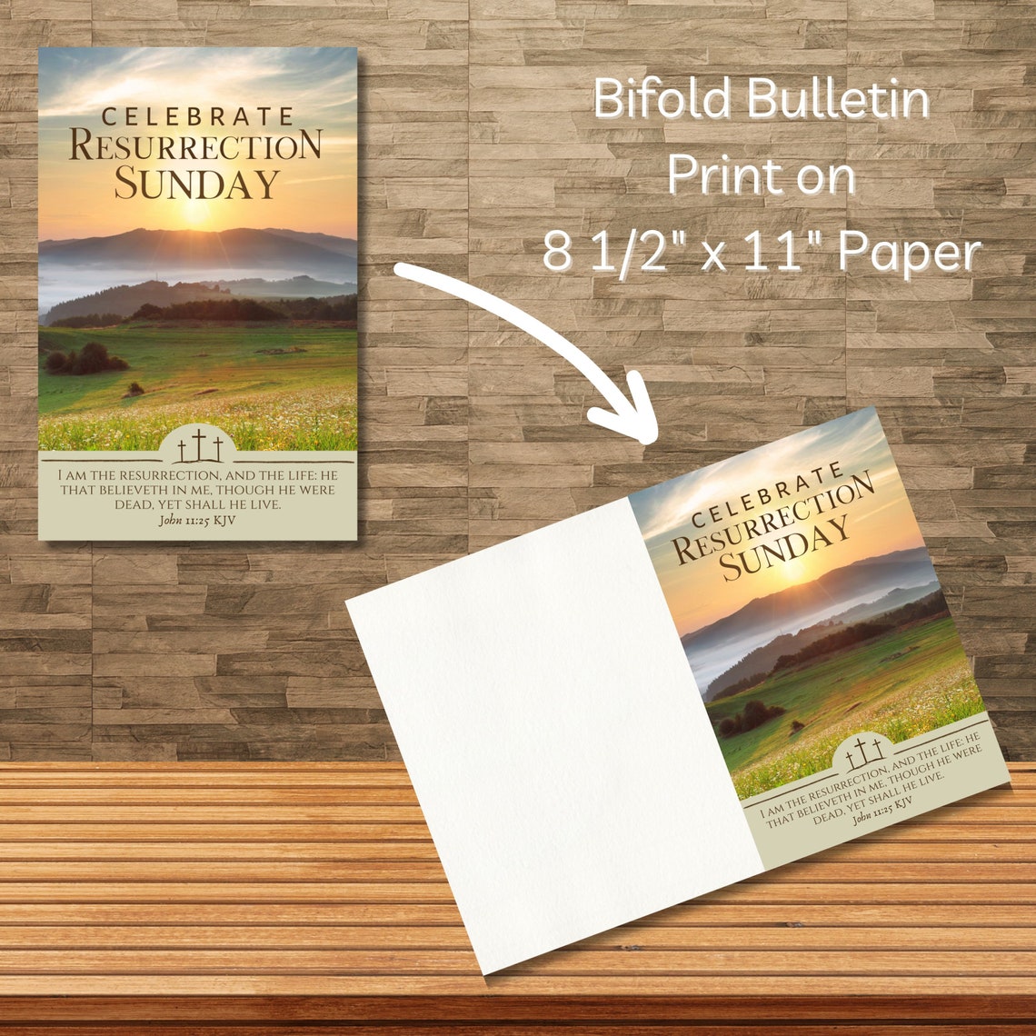 Easter Sunday Church Program Bulletin Cover Celebrate Resurrection ...