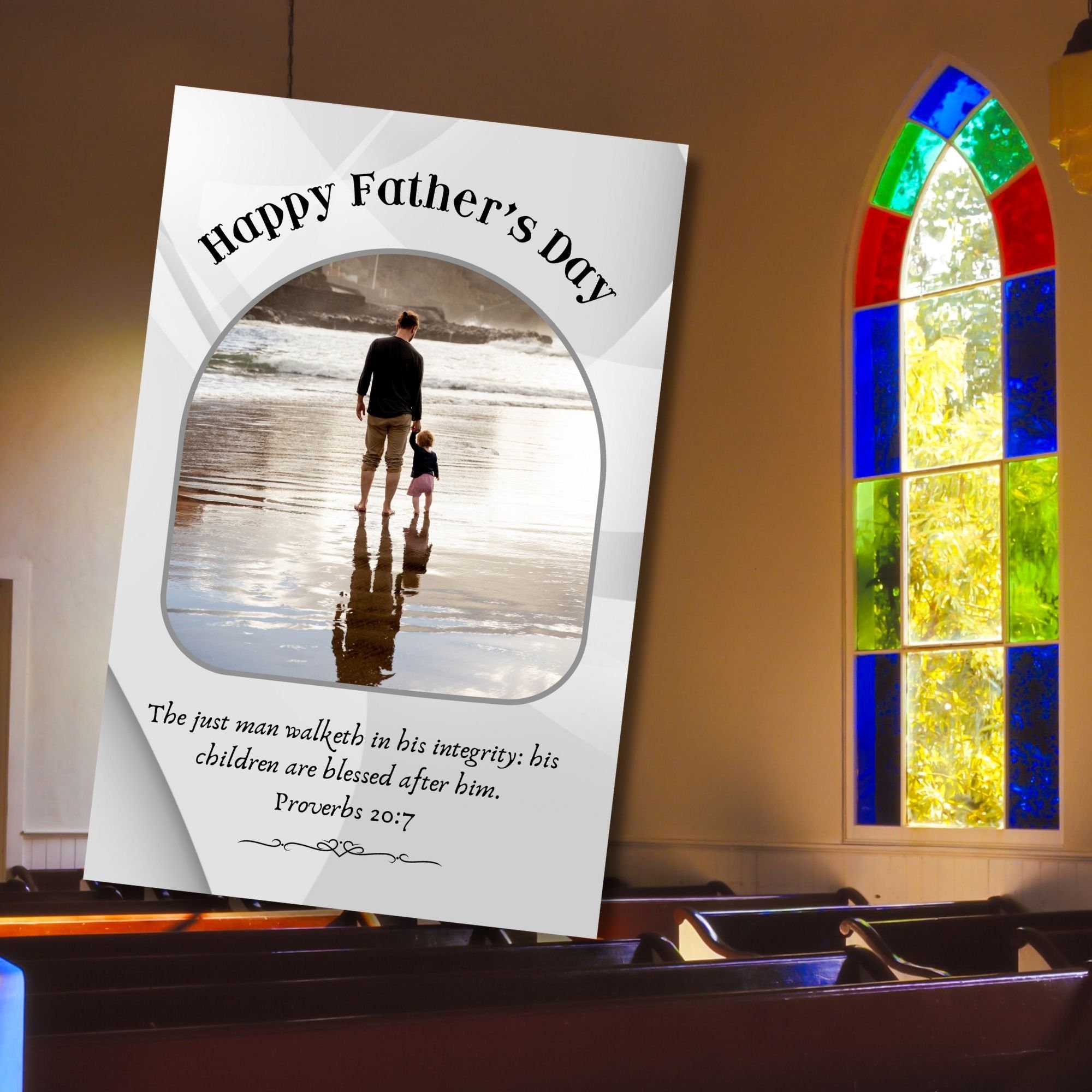 Fathers Day Church Bulletin Program Cover Features Proverbs 20:7 His ...
