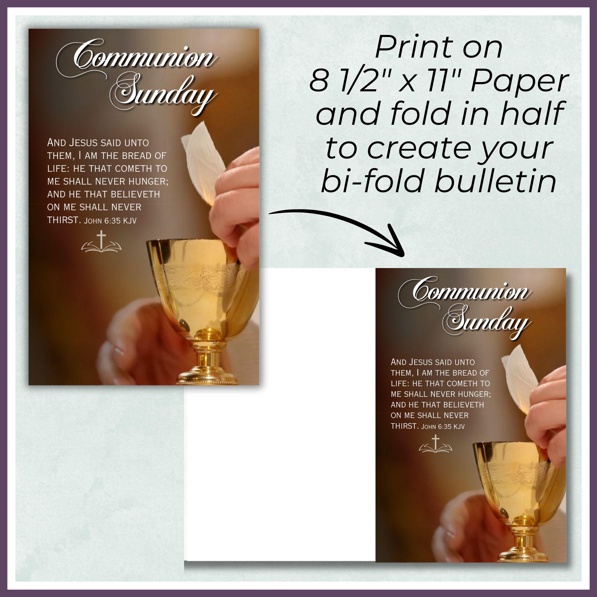 Communion Sunday Church Bulletin Cover Art, Verse John 6:35 the Bread ...