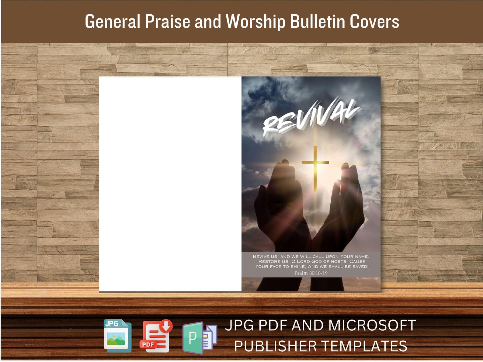 Printable General Praise & Worship Church Revival Bulletin Cover With ...