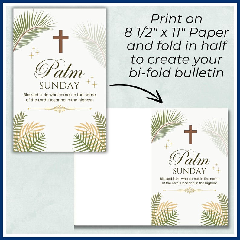 Palm Sunday Church Bulletin Art Cover, Holy Days Easter Services ...