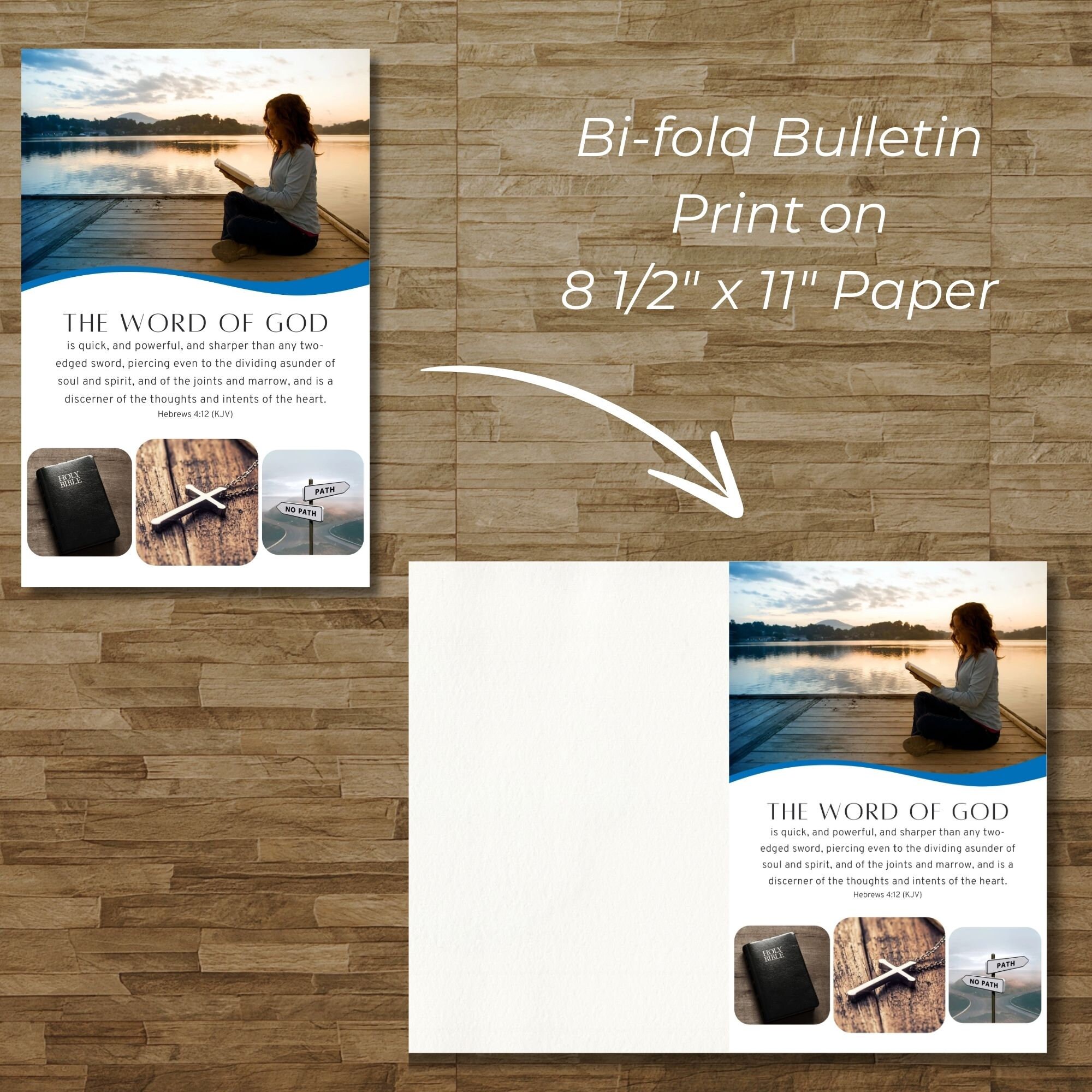 General Praise and Worship Printable Church Bulletin Cover the Word of ...