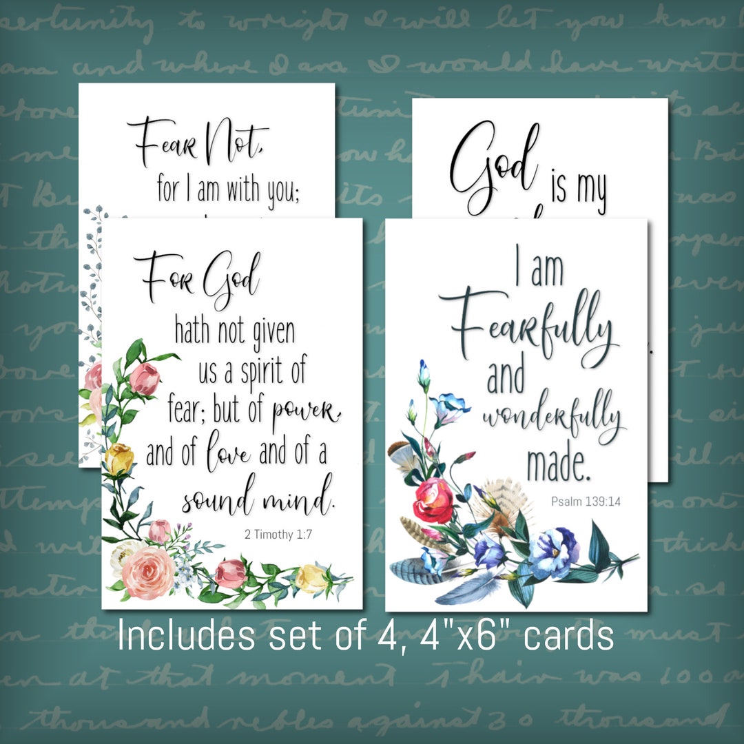 Christian Printable Encouragement Scripture Cards Watercolor Flowers ...