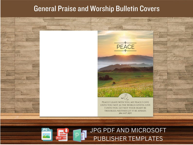 Printable General Praise & Worship Church Bulletin Cover, Bible Verse ...