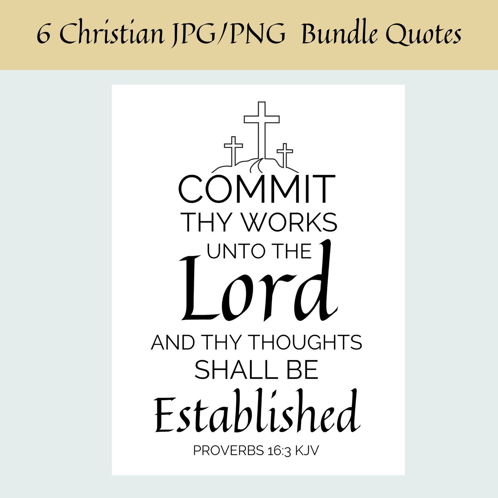 Christian Quote Clipart Set | 6 Inspirational Bible Verses PNG JPG ...