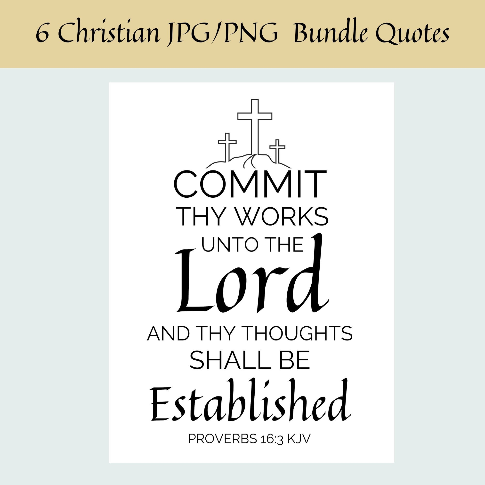6 Christian JPG & PNG Bible Verse Quotes Clipart Bundle for Bulletins ...