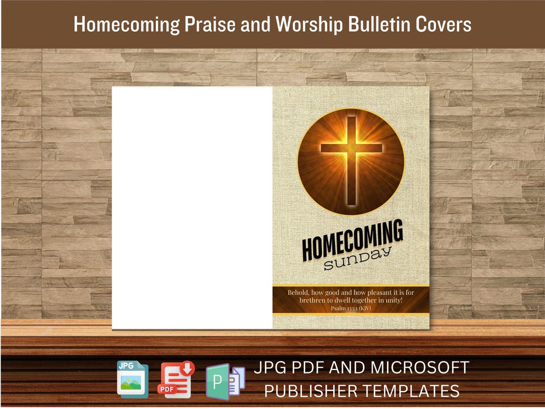 Printable Homecoming Church Bulletin Cover, Bible Verse How Pleasant ...