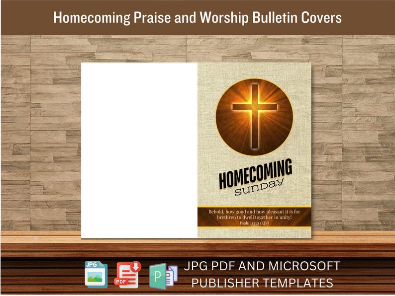 Printable Homecoming Church Bulletin Cover, Bible Verse How Pleasant ...