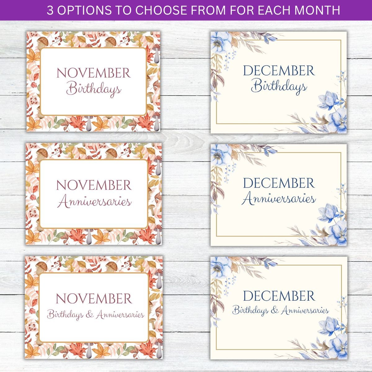 Digital Clipart Titles for Birthdays & Anniversaries Months of Year for ...