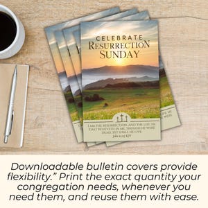 Easter Worship Church Bulletin Art Cover, Celebrate Resurrection Sunday ...