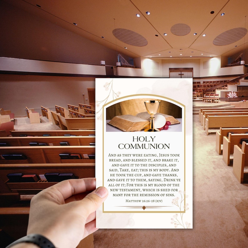 Holy Communion Church Bulletin Cover Art, Verse Matthew 26:26-28 Jesus ...