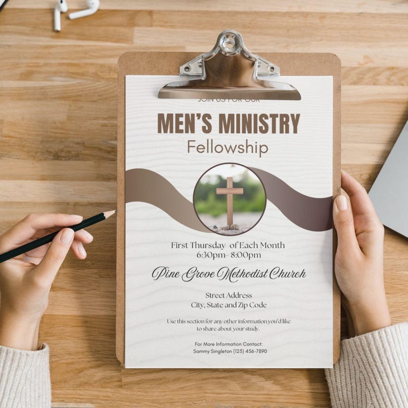 Mens Ministry Fellowship Bundle, Printable Templates Flyers Invites ...
