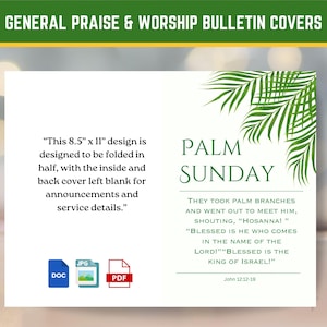 Palm Sunday Church Bulletin Cover - Etsy