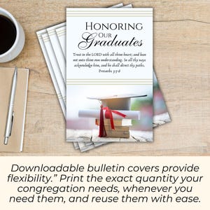 2025 Graduation Sunday Church Bulletin Art Cover, Proverbs 3:5-6 Trust ...
