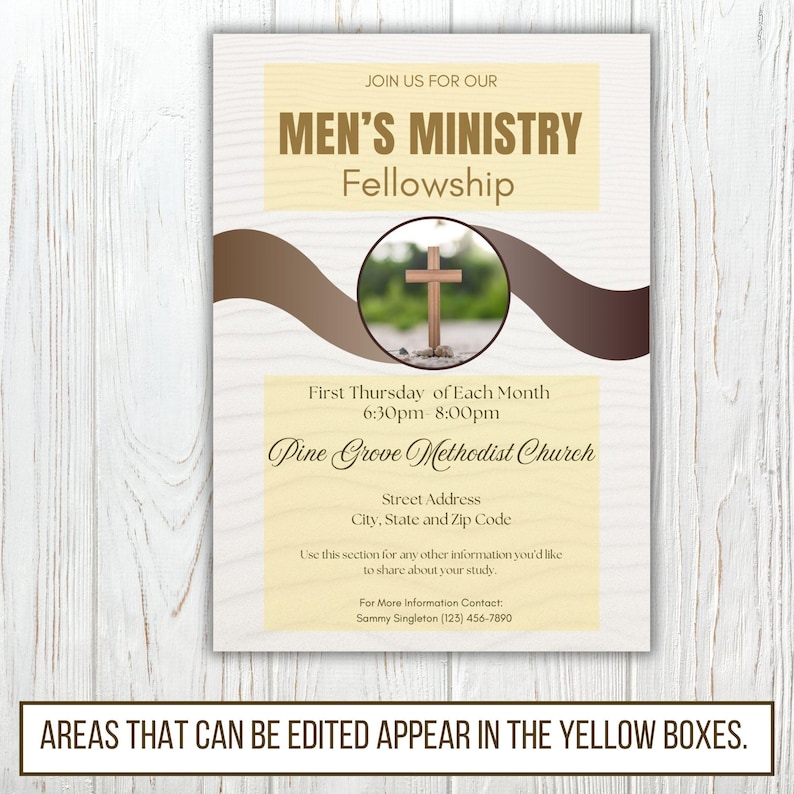 Mens Ministry Fellowship Bundle, Printable Templates Flyers Invites ...
