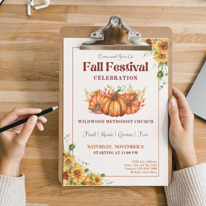Fall Festival Events Bundle Canva Editable Templates for Neighborhood ...