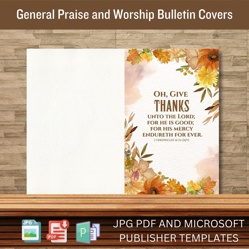 Fall Printable Church Bulletin Covers - Etsy