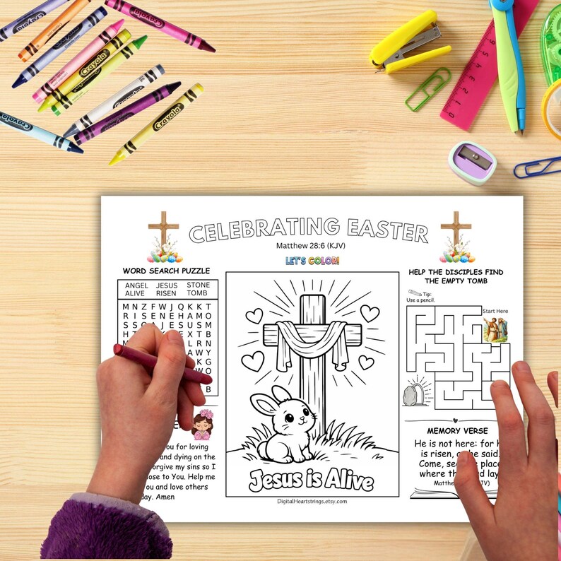 Easter Jesus is Alive Bible Activity Sheets for Kids Sunday School Home ...