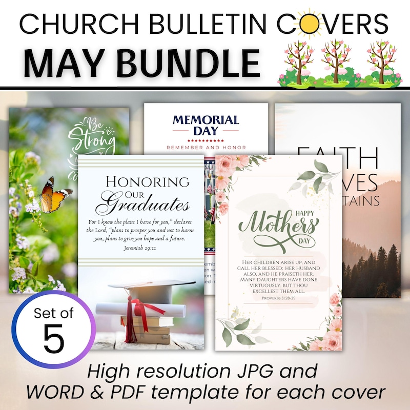 Spring Church Bulletin Cover - Etsy