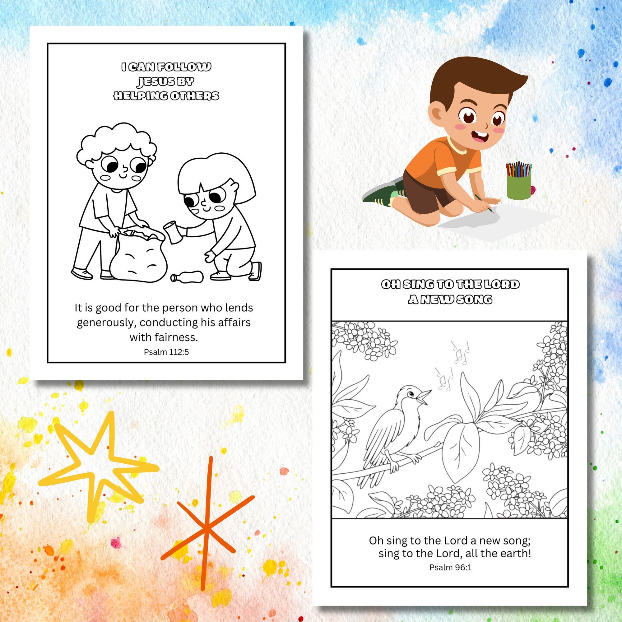 Bible Verse Coloring Pages for Kids, Christian Printables for ...