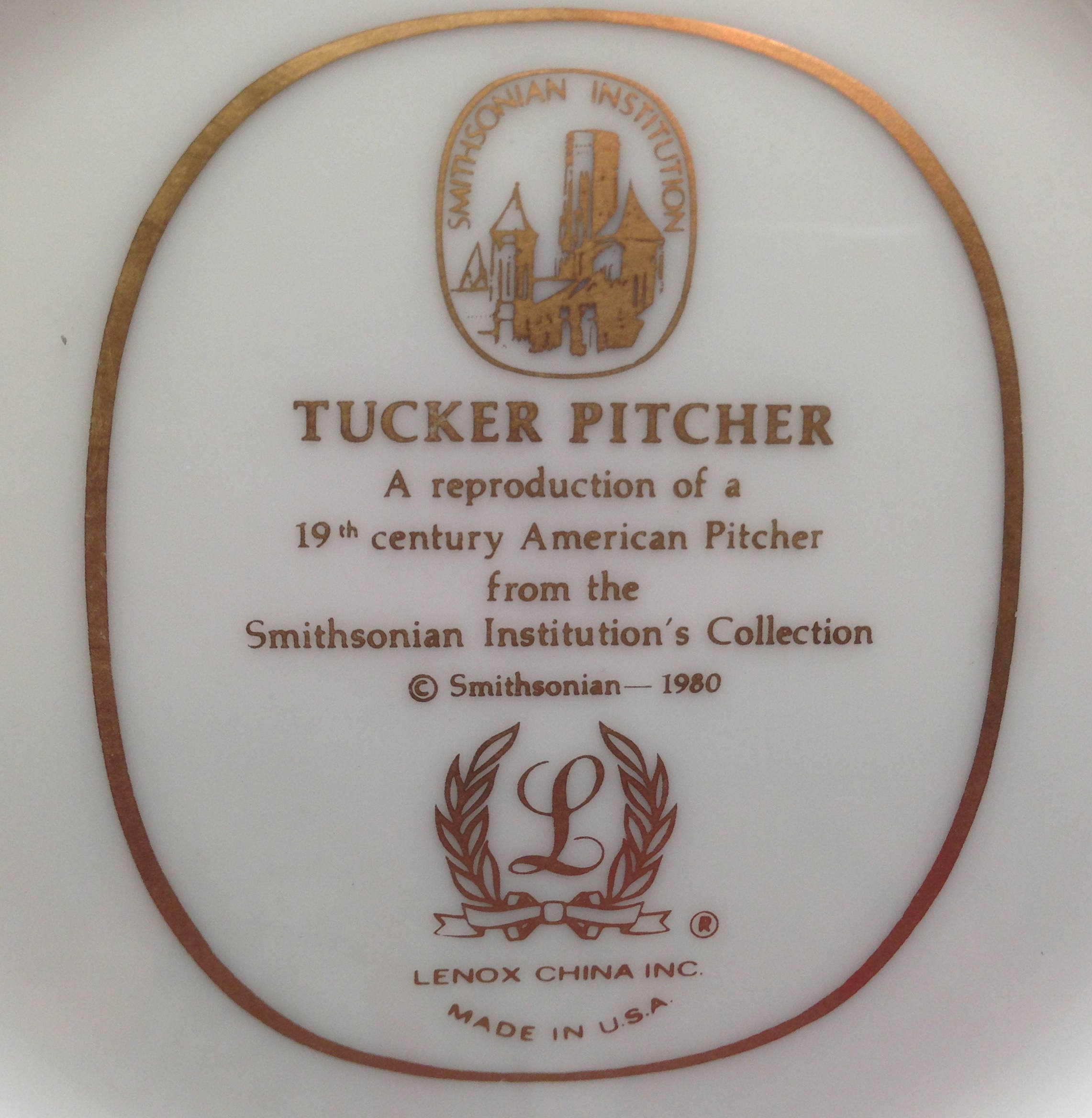 Lenox Smithsonian Institution Collection Tucker Pitcher - Etsy