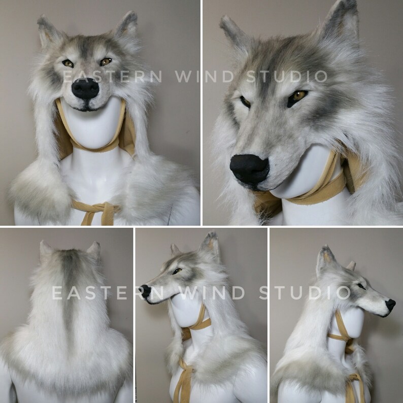 Classic wolf headdress animal friendly | Etsy