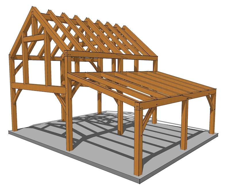 30×24 Timber Frame Cabin Plan - Etsy