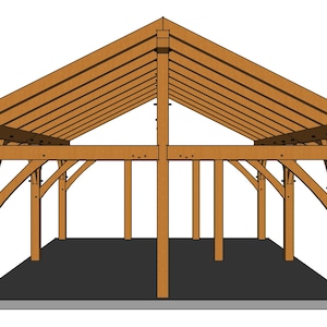 24×24 King Post Plan - Etsy
