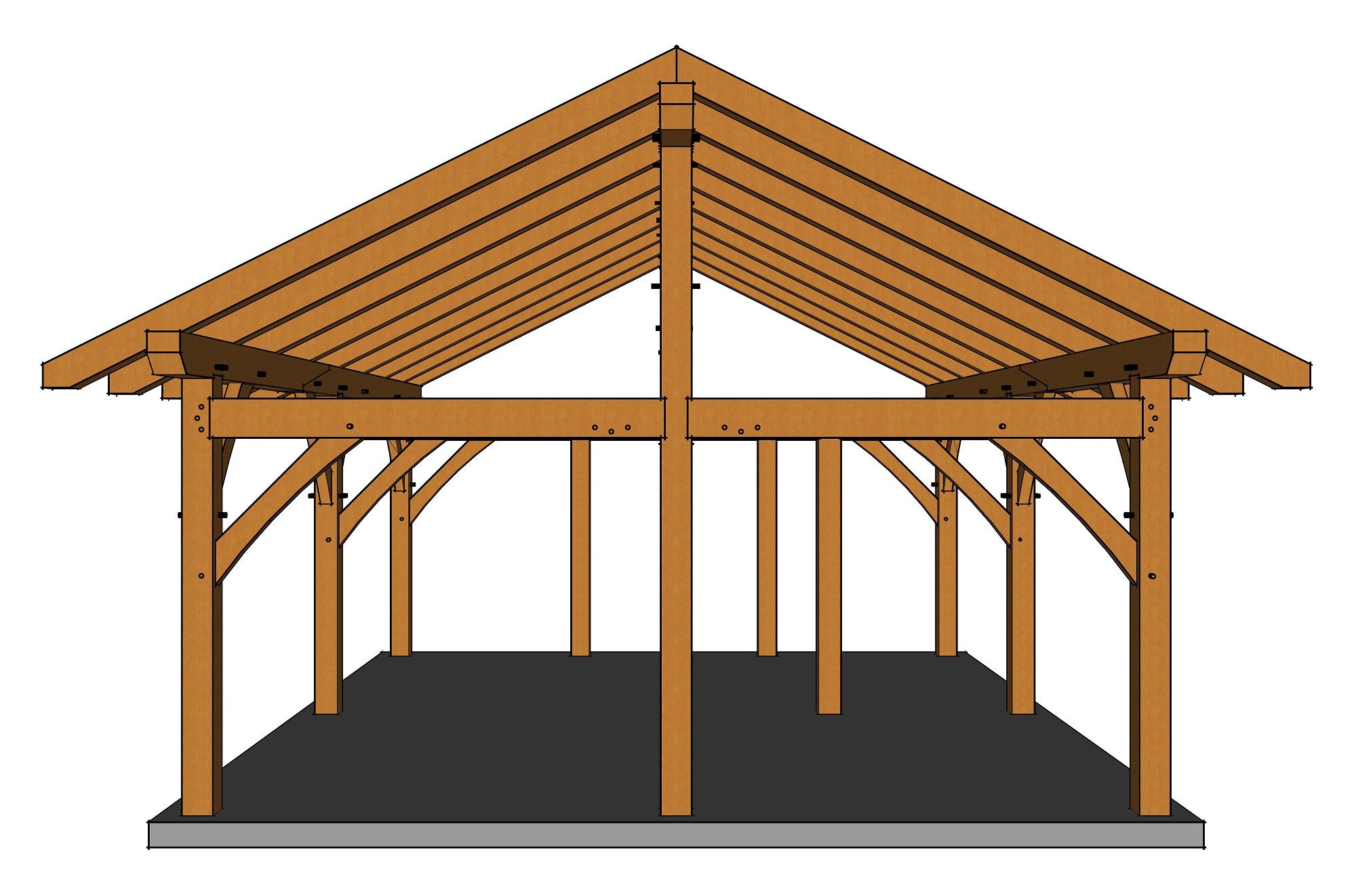 24×24 King Post Plan - Etsy