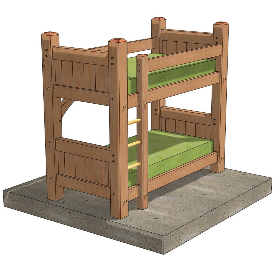 Timber Frame Bunk Bed Plan - Etsy