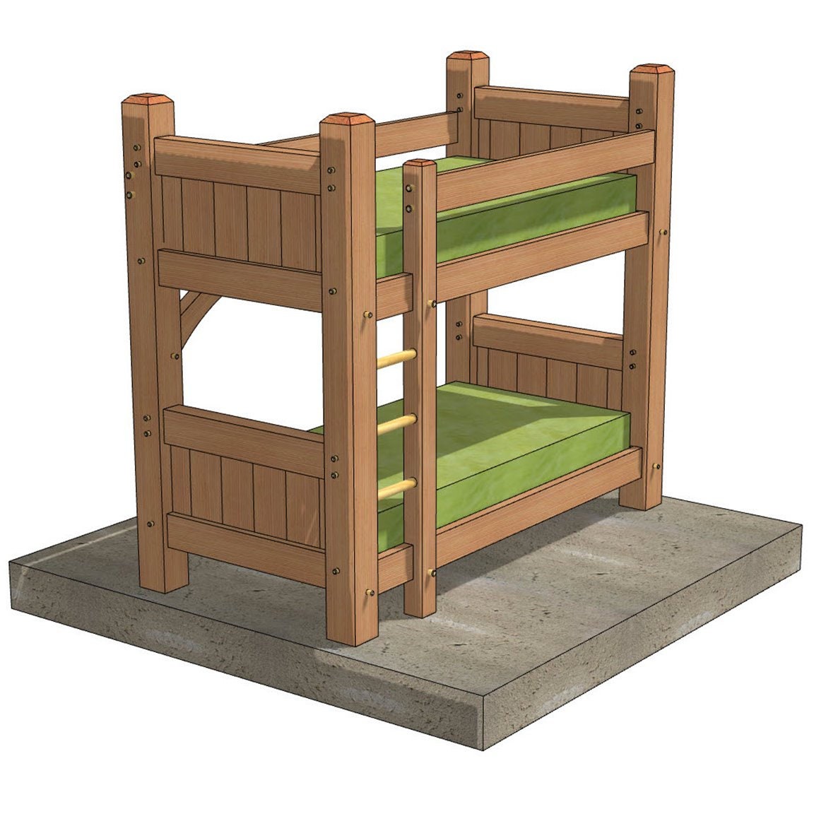Timber Frame Bunk Bed Plan - Etsy