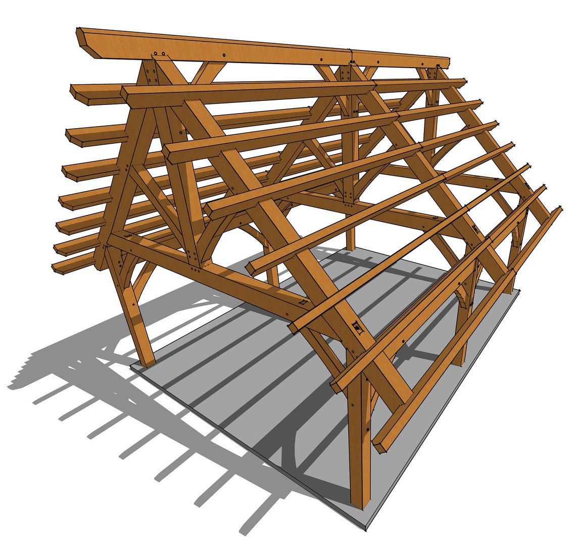 18x24 Timber Foot Timber Frame Pavilion Plan - Etsy