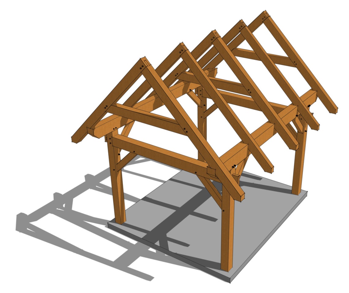 12x14 Timber Frame Plan - Etsy