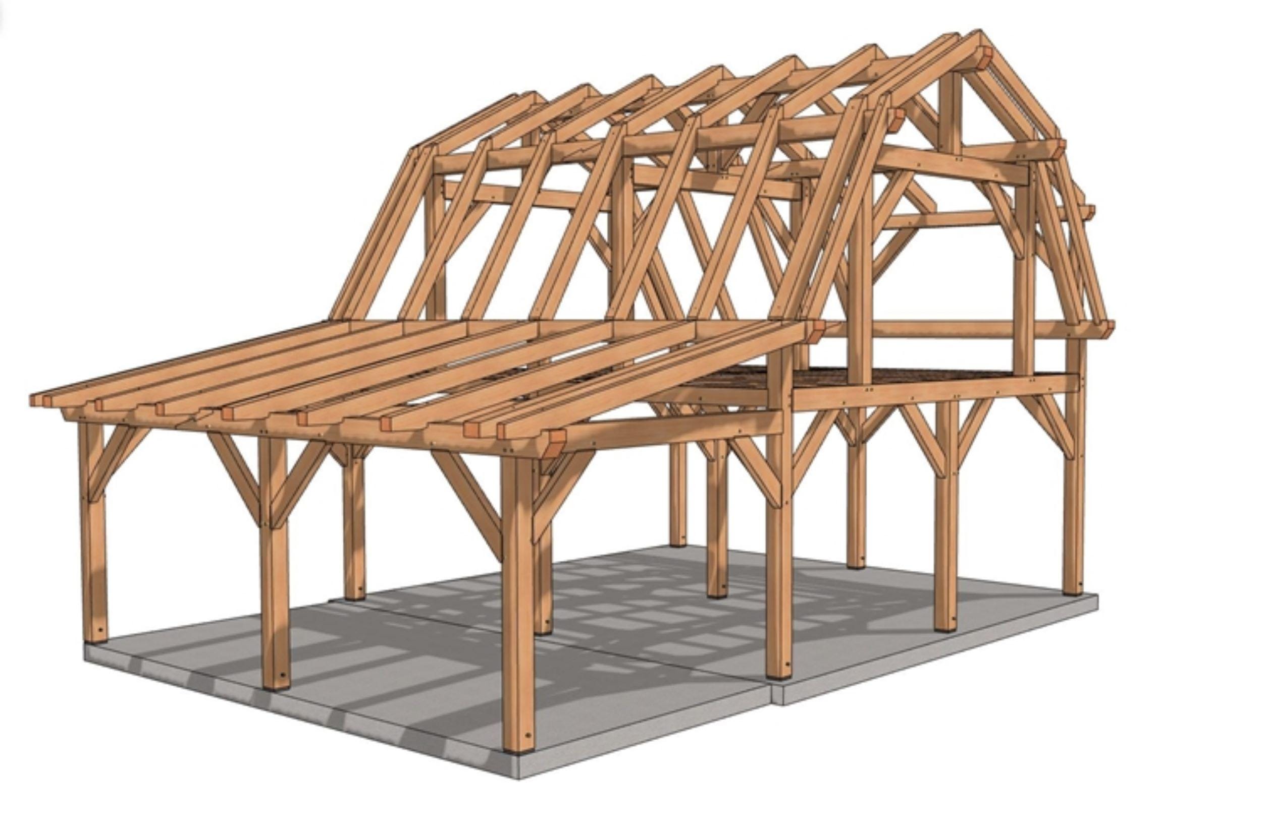 22×24 Gambrel Timber Frame - Etsy