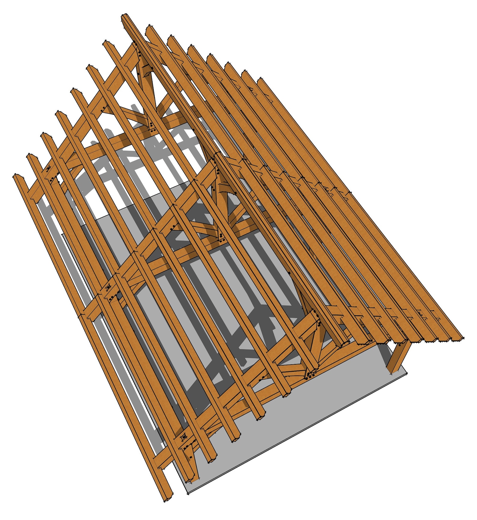 18x24 Timber Foot Timber Frame Pavilion Plan - Etsy