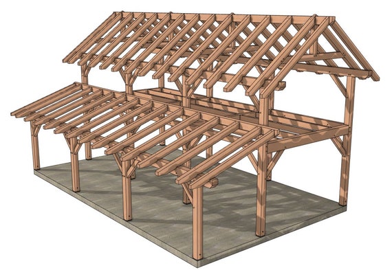 1436 Timber Frame With Shed Roof - Etsy