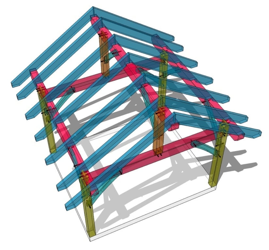 12×14 King Post Plan - Etsy Canada