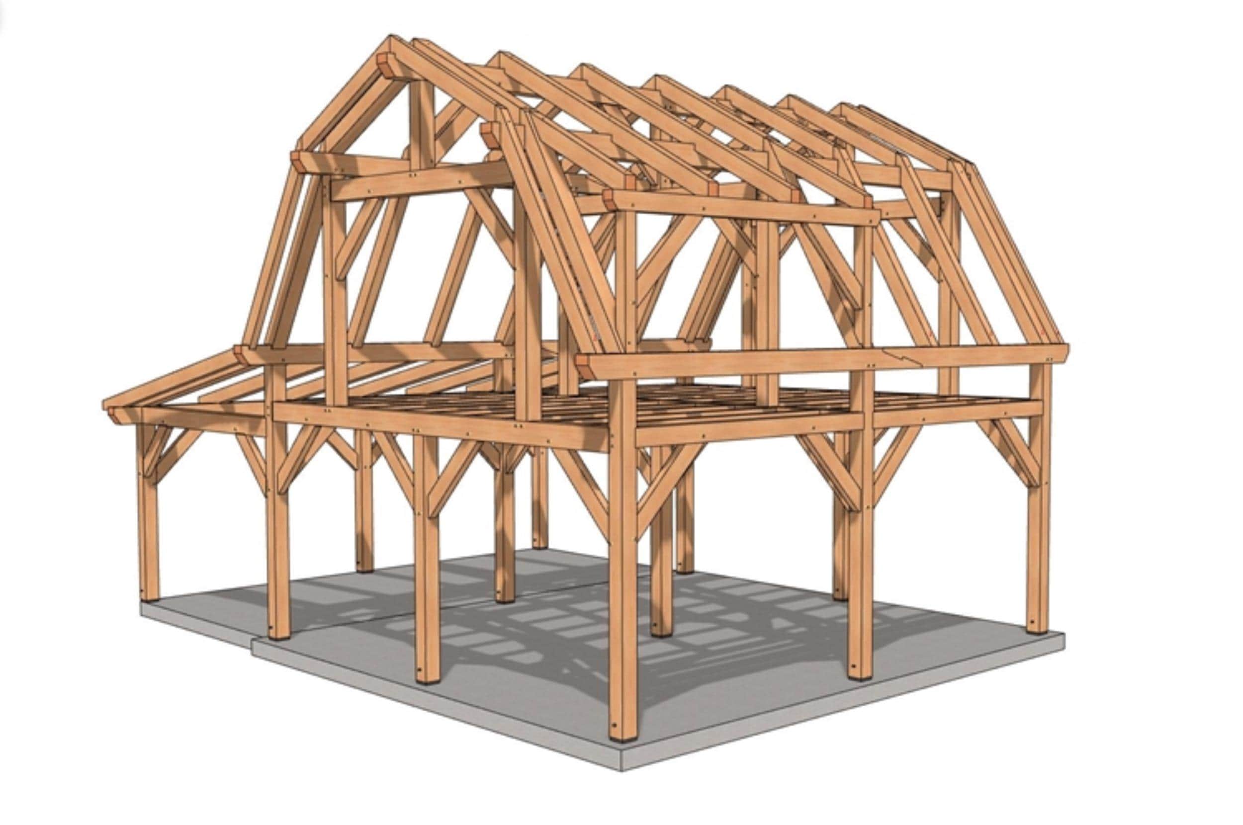 22×24 Gambrel Timber Frame - Etsy