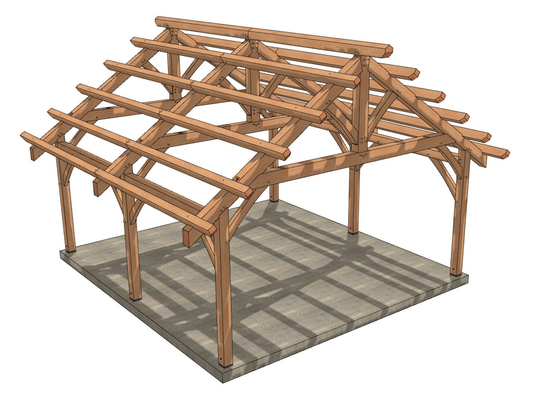 22×24 King Post Pavilion - Etsy