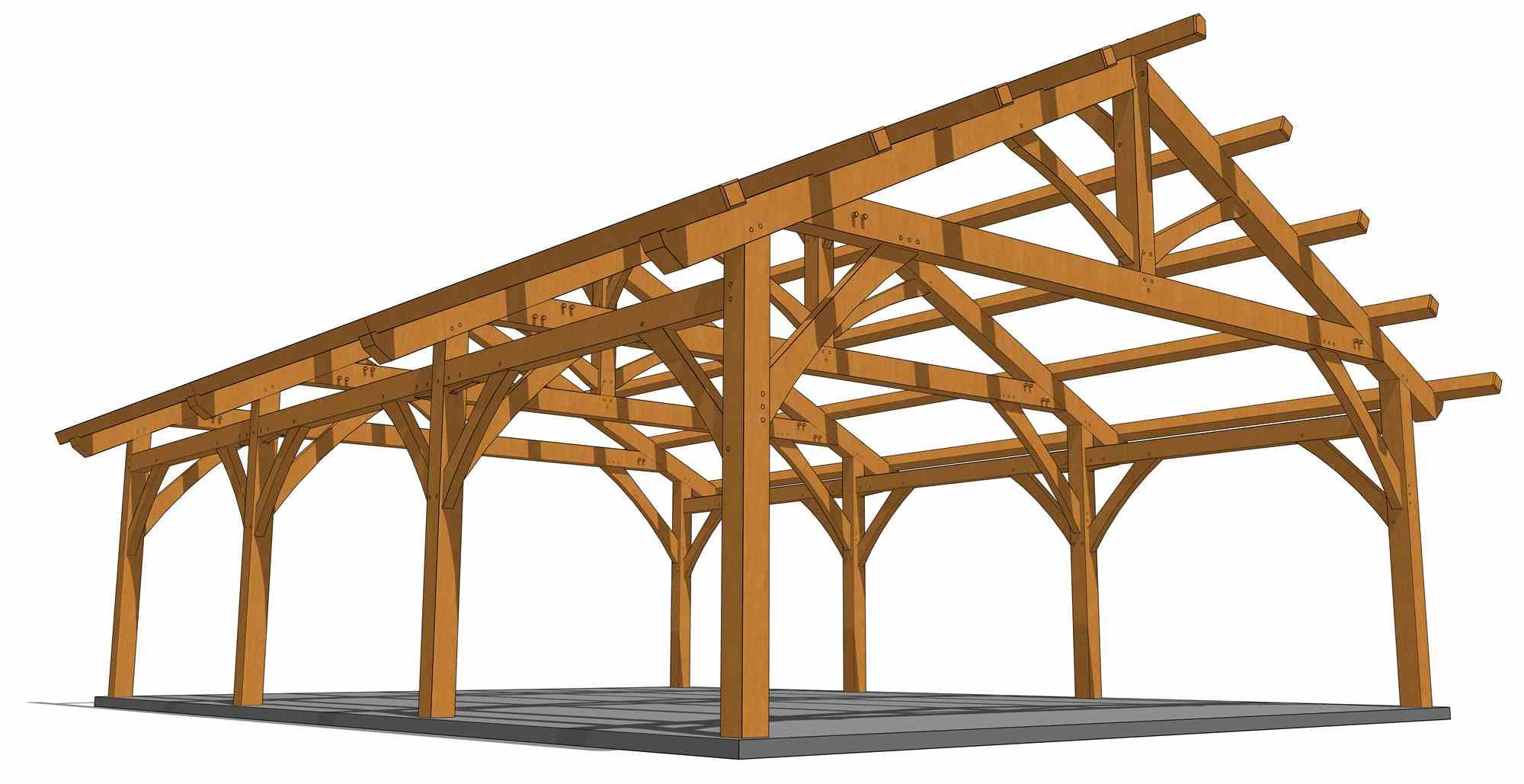 26×36 Timber Frame Carport - Etsy