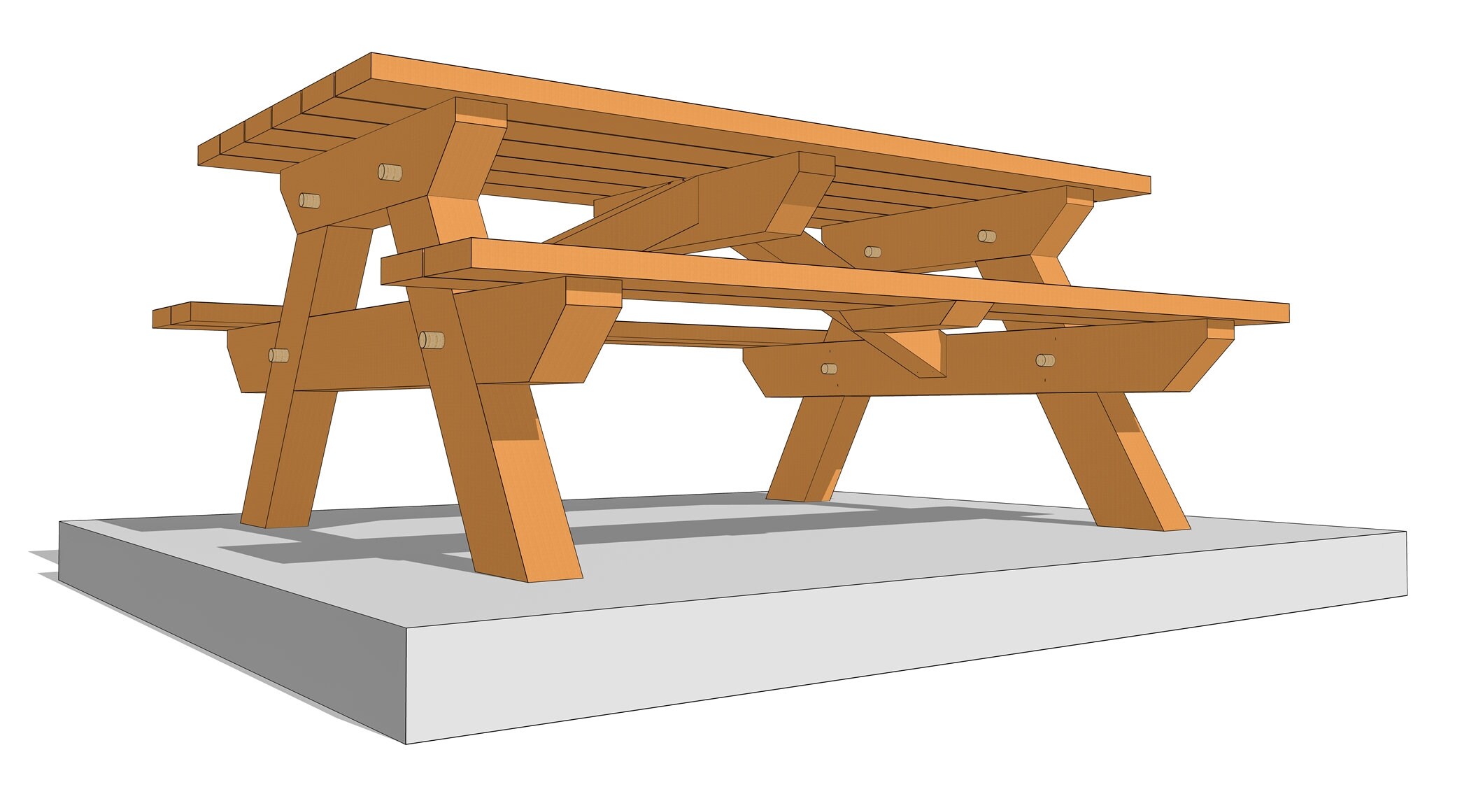 Timber Frame Picnic Table Plan - Etsy