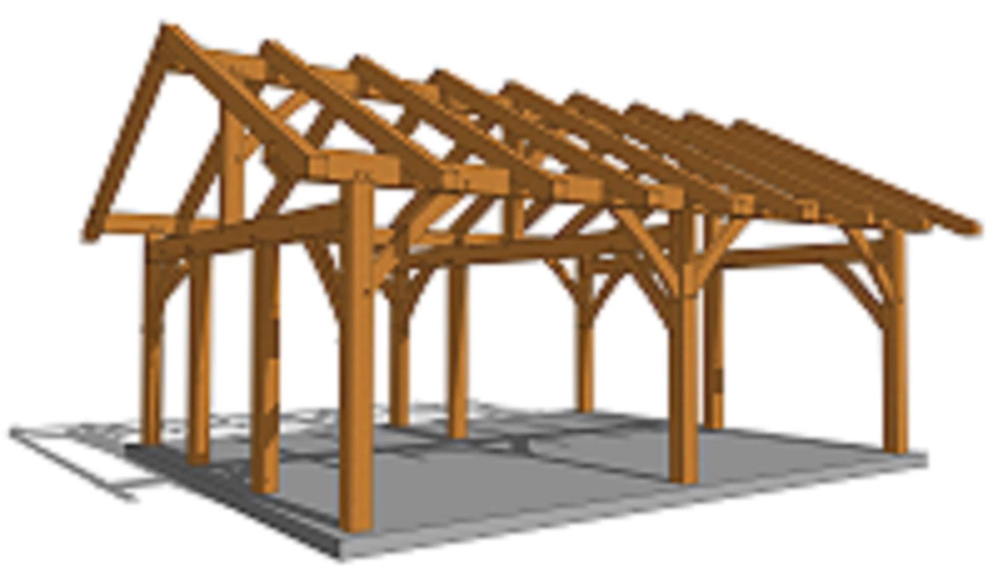 20×24 King Post Timber Frame - Etsy Canada