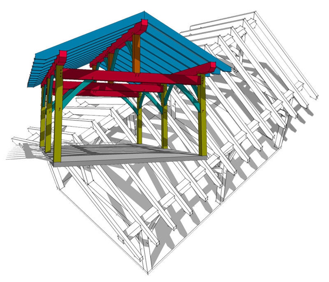 16×20 King Post Plan - Etsy