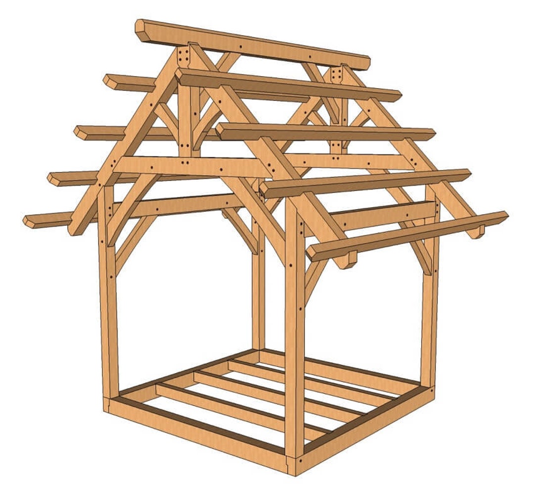10x10 King Post Truss Plan - Etsy Australia