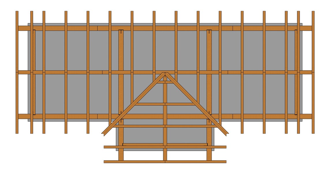 Three Gable Post and Beam Pavilion Plan - Etsy